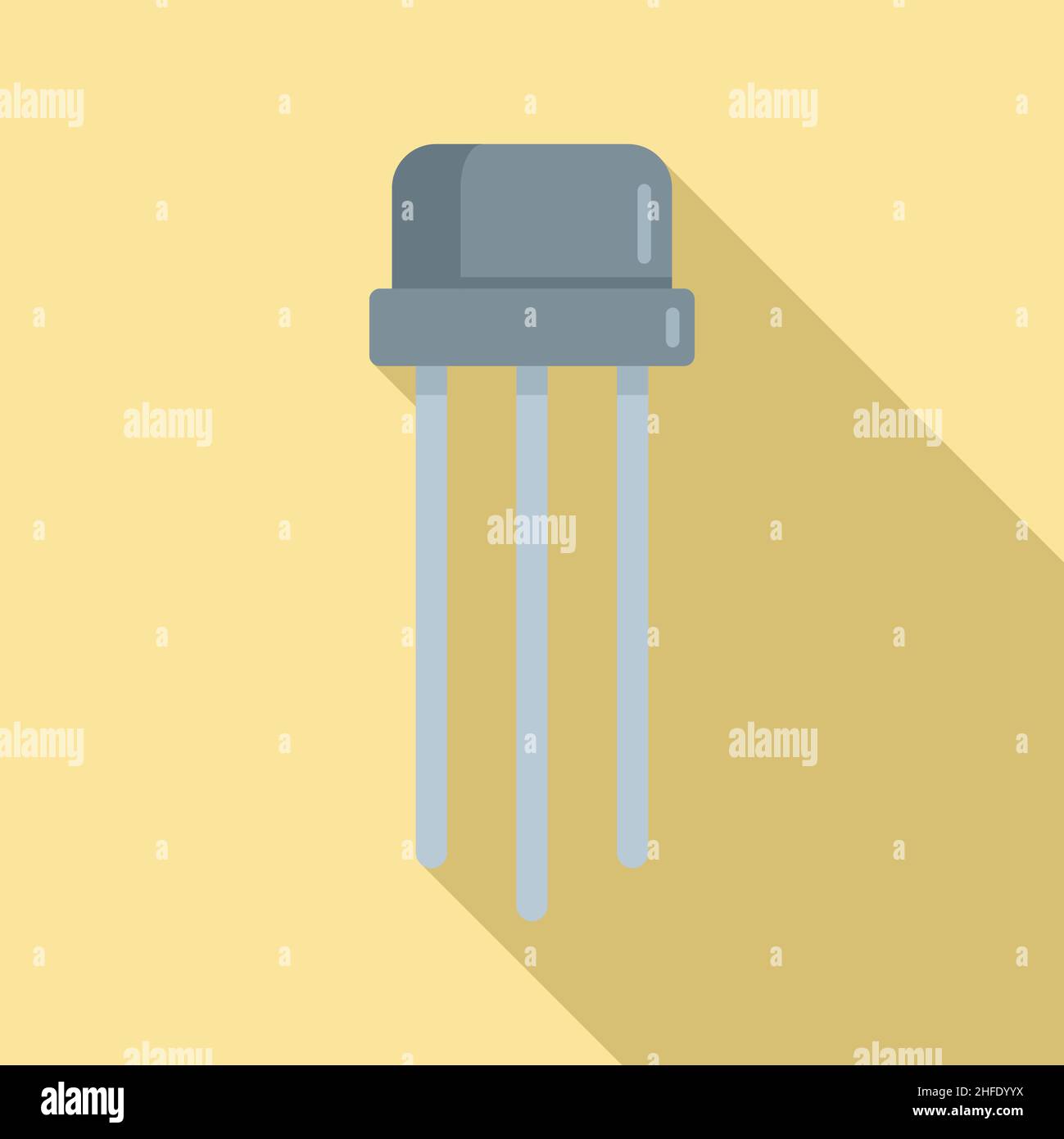 Electric voltage regulator icon flat vector. Power stabilizer. Diode ...