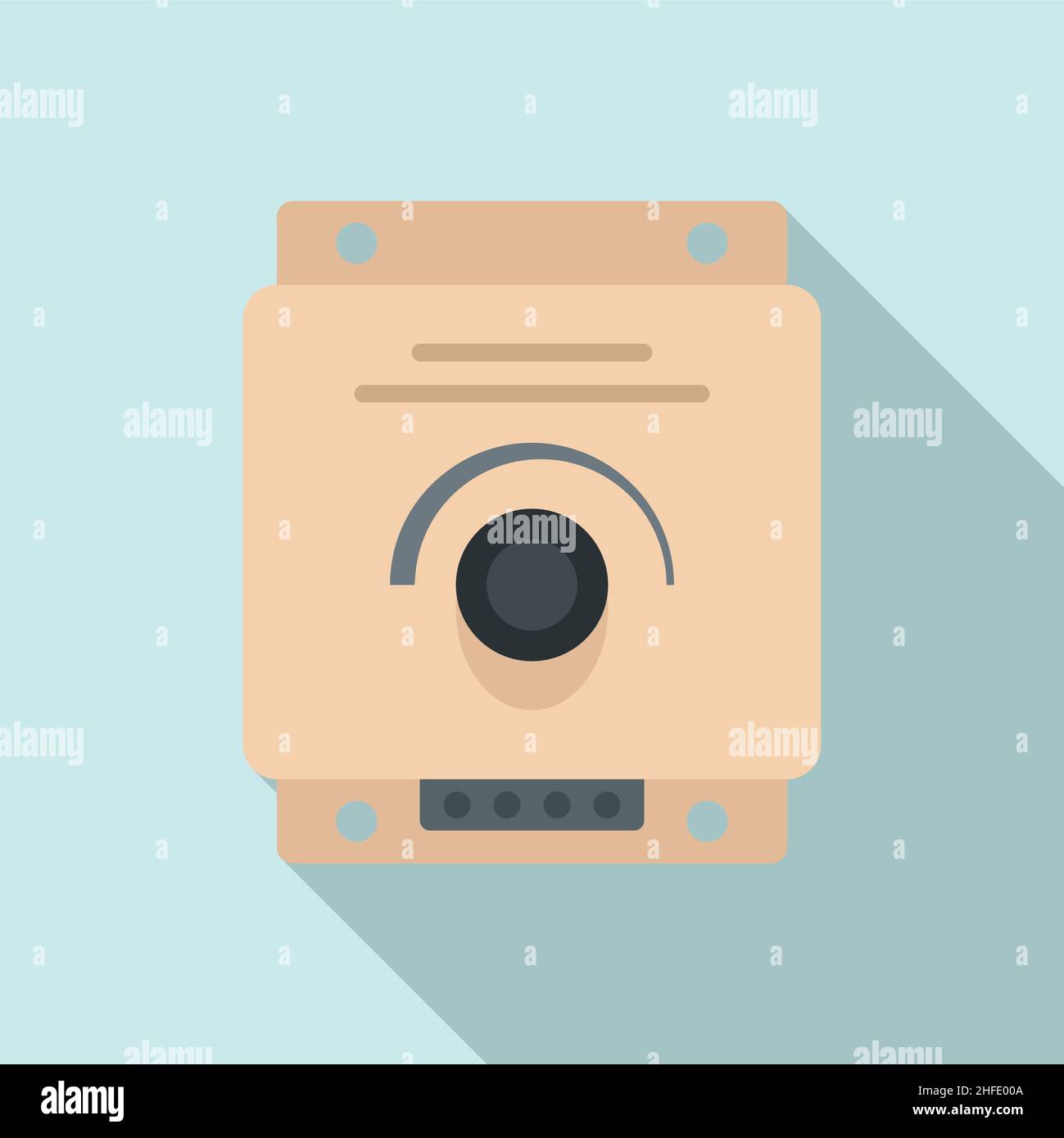 Voltage box icon flat vector. Electric regulator. Power stabilizer ...
