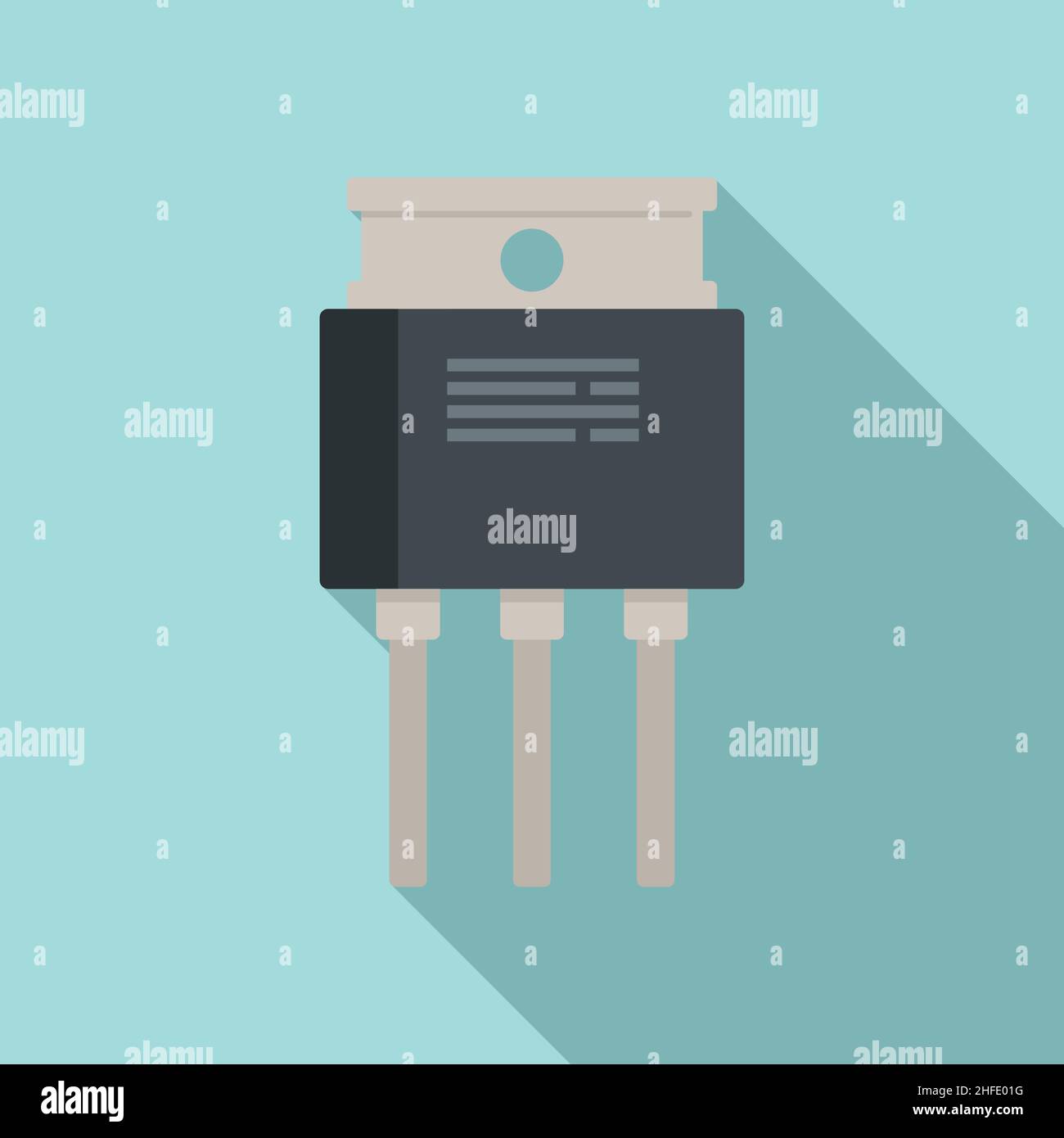 Power voltage regulator icon flat vector. Electric stabilizer. Diode ...