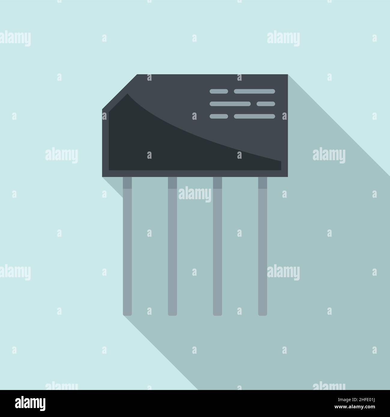 Voltage circuit icon flat vector. Electric regulator. Power diode Stock ...
