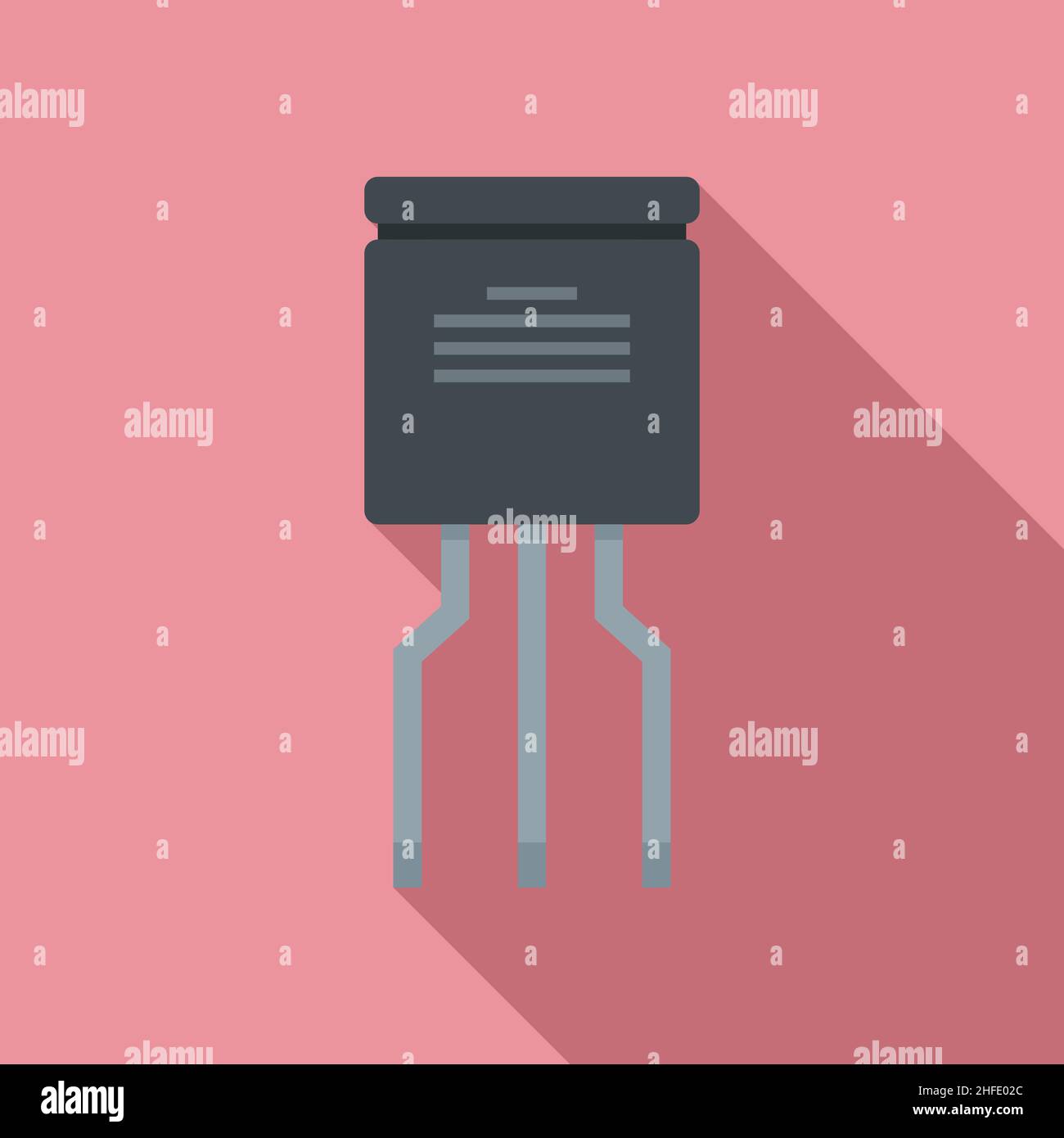 Voltage stabilizer icon flat vector. Electric regulator. Power diode ...