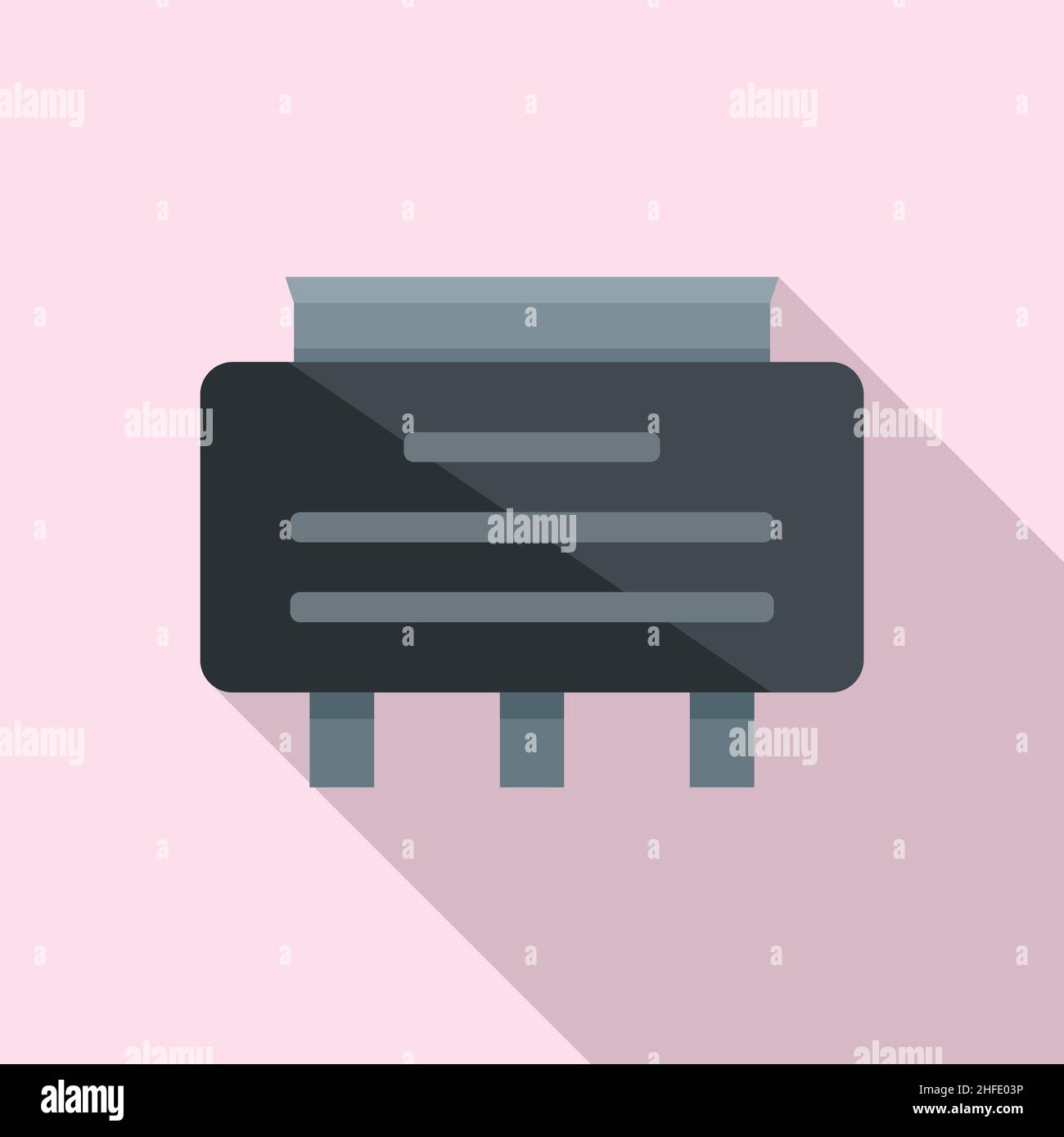 Stove voltage regulator icon flat vector. Power electric. Diode ...