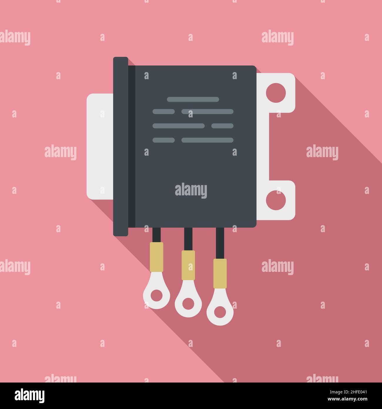 Ac voltage regulator icon flat vector. Power electric. Transformer ...