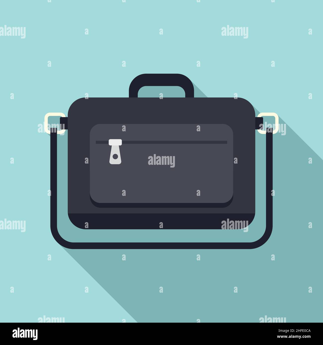 Modern laptop bag icon flat vector. Backpack case. Strap bag Stock ...