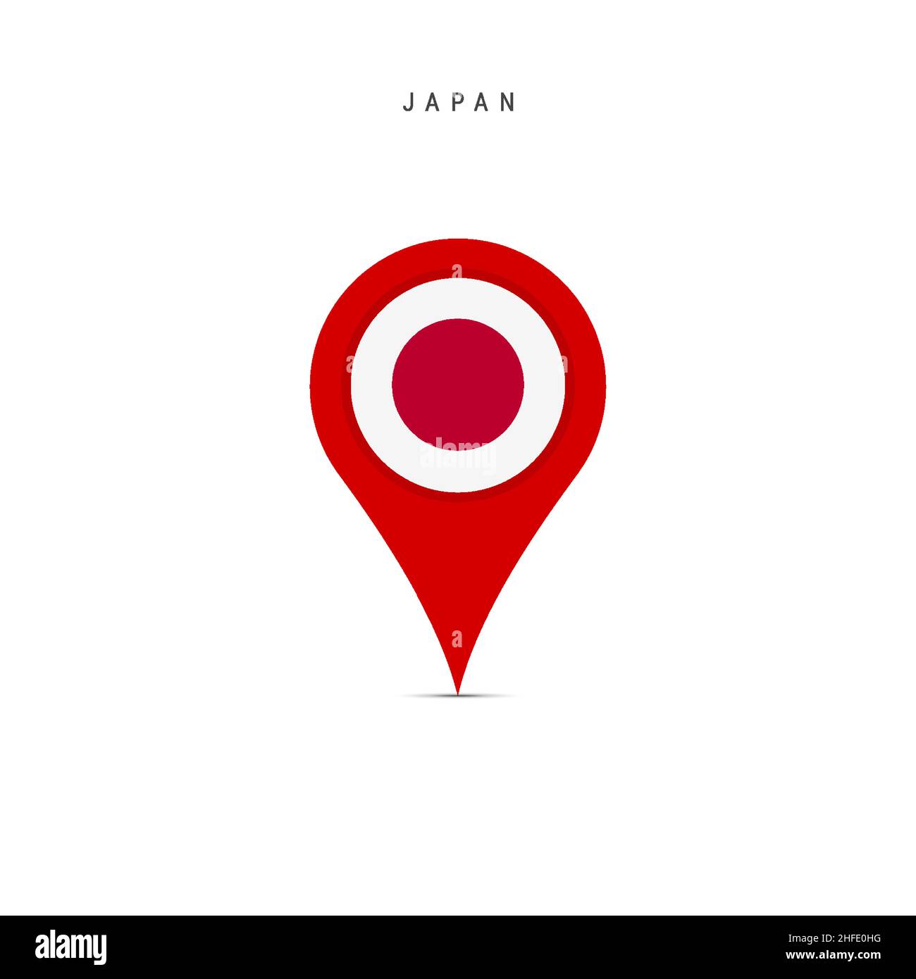 Teardrop map marker with flag of Japan. Japanese flag inserted in the ...