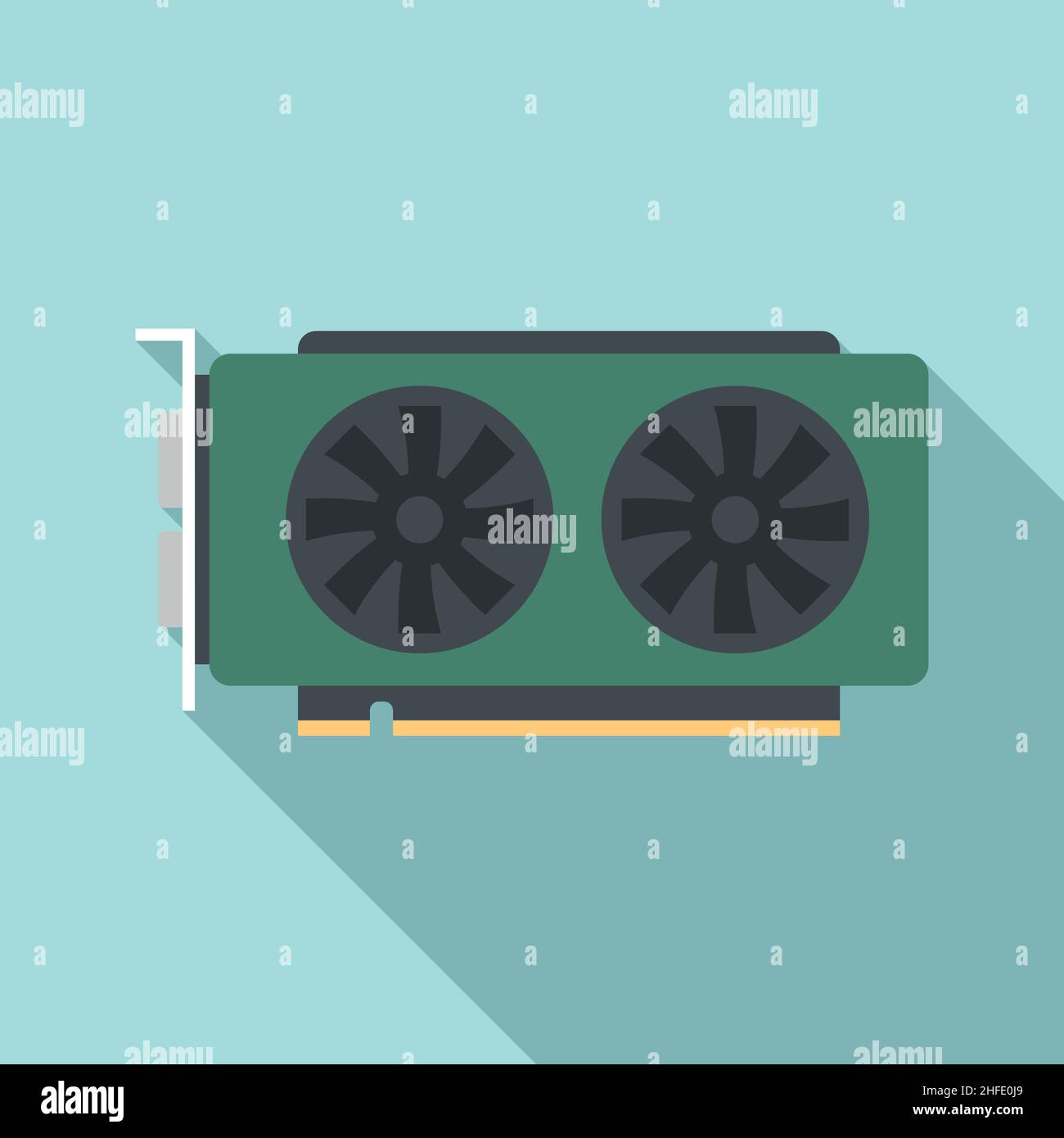 Video card hardware icon flat vector. Gpu fan. Graphic fan Stock Vector ...