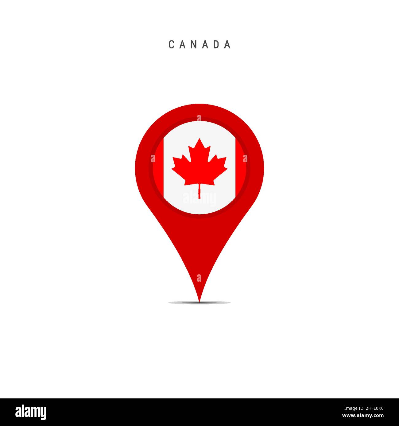 Teardrop map marker with flag of Canada. Canadian flag inserted in the ...