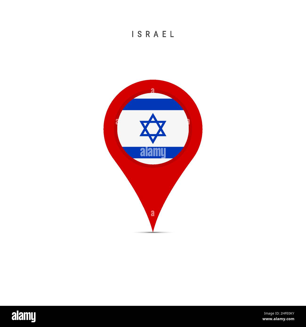 Teardrop map marker with flag of Israel. Israeli flag inserted in the ...