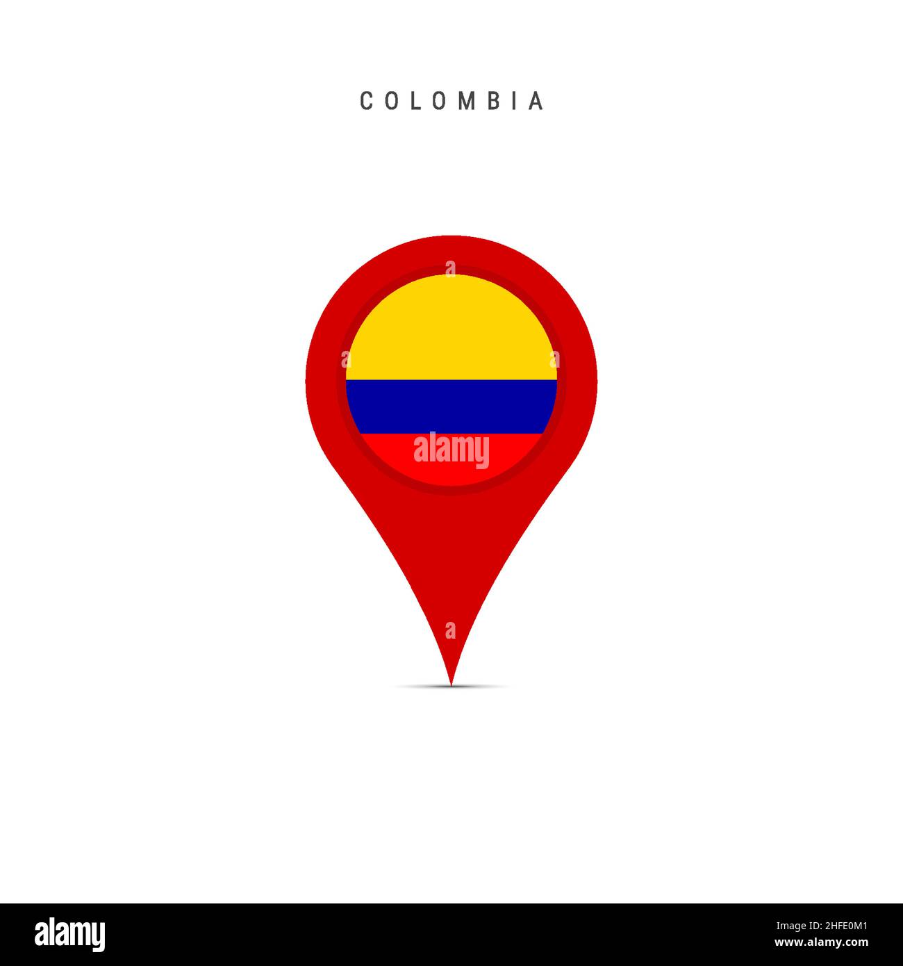 Teardrop map marker with flag of Colombia. Colombian flag inserted in ...