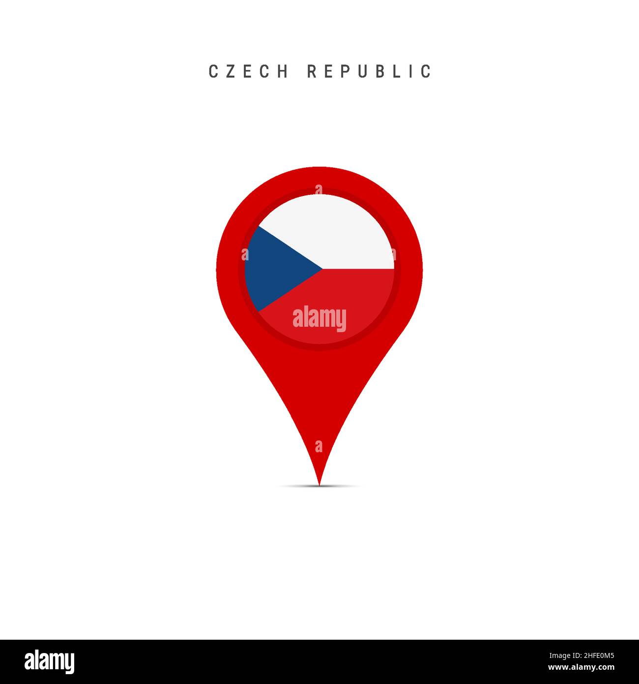Teardrop map marker with flag of Czech Republic. Czechia flag inserted ...
