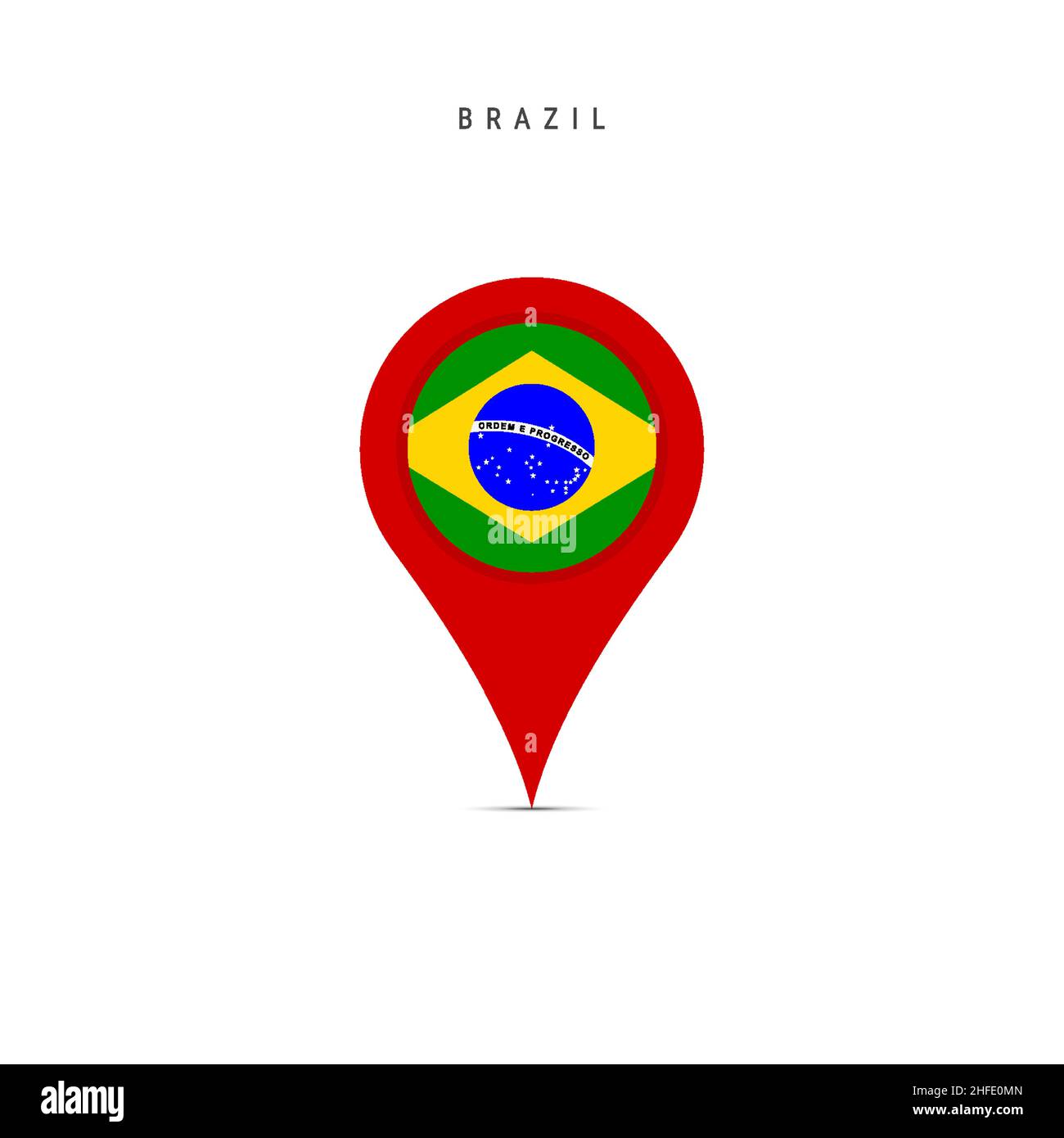 Teardrop Map Marker With Flag Of Brazil Brazilian Flag Inserted In The