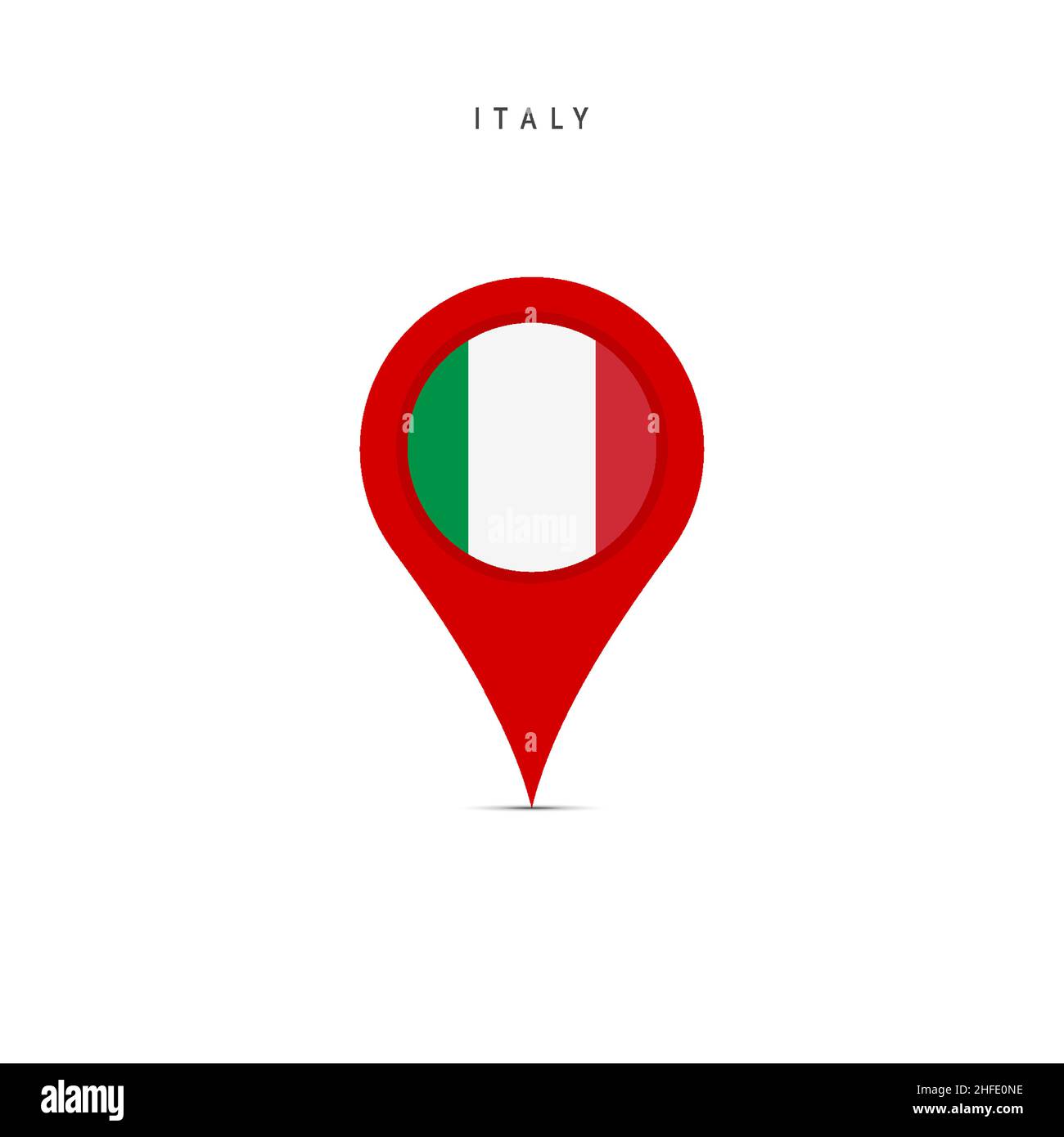 Teardrop map marker with flag of Italy. Italian flag inserted in the ...
