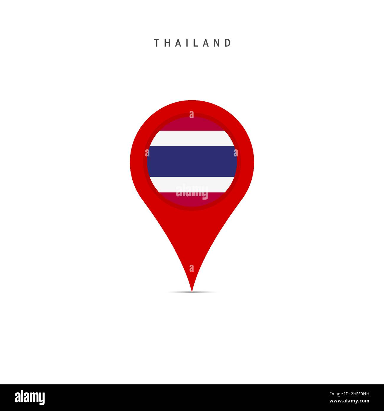 Teardrop map marker with flag of Thailand. Thai flag inserted in the ...