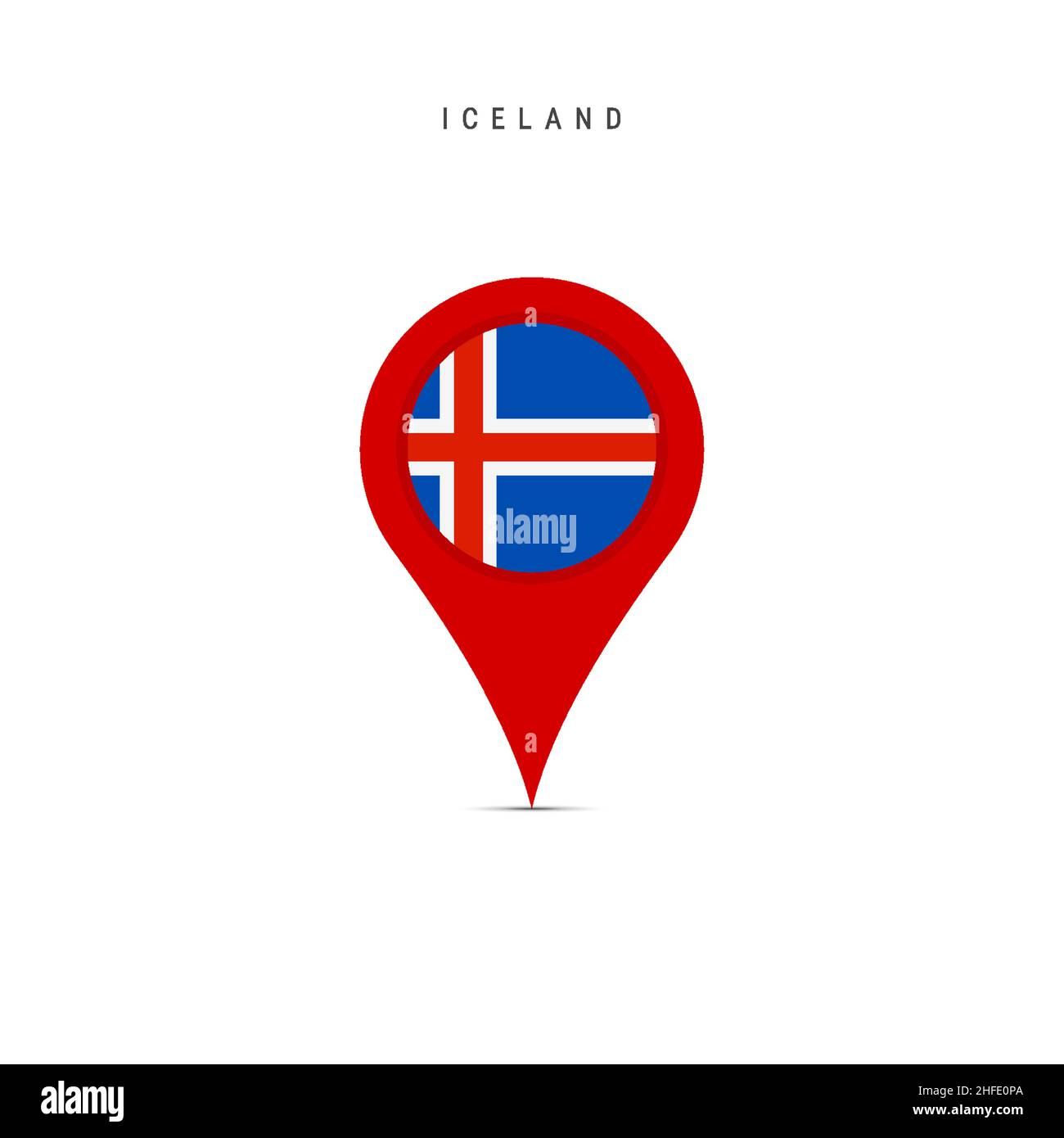 Teardrop map marker with flag of Iceland. Icelandic flag inserted in ...