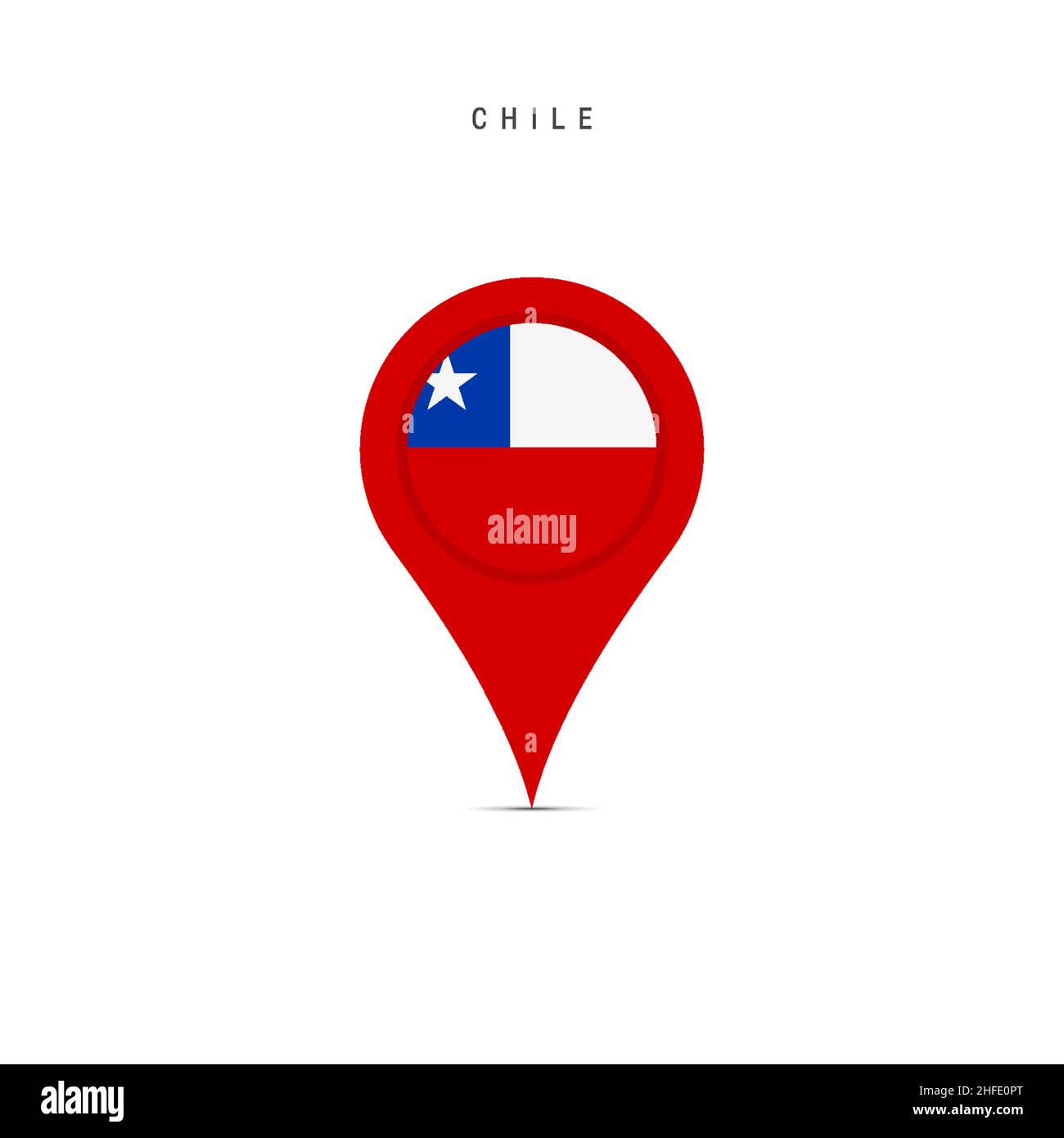 Teardrop map marker with flag of Chile. Chilean flag inserted in the ...
