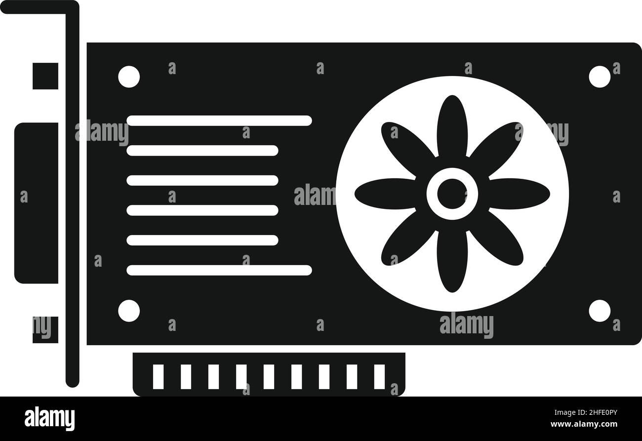 Mining video card icon simple vector. Computer gpu. Pc fan Stock Vector ...