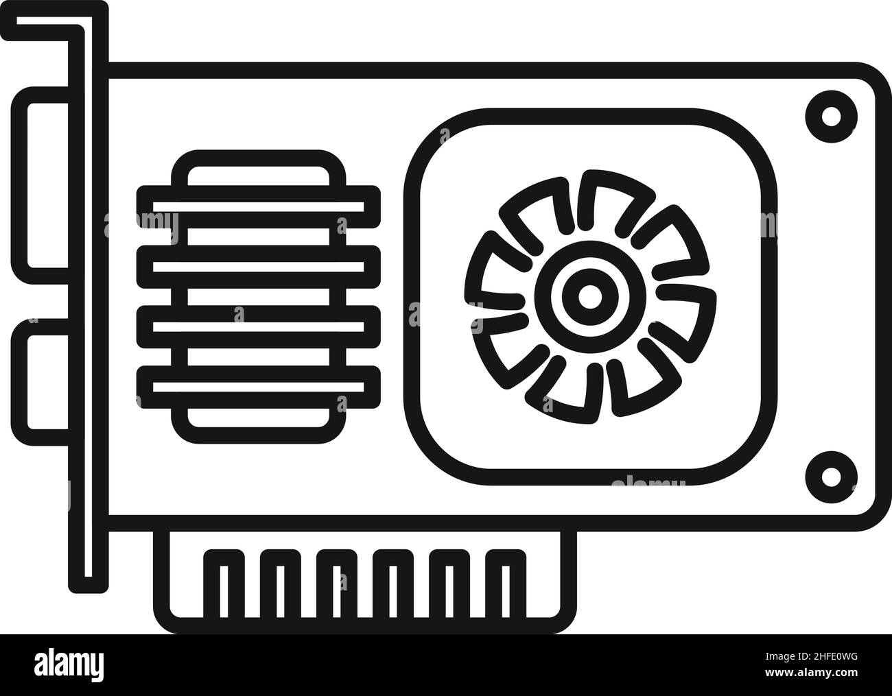 Computer video card icon outline vector. Gpu fan. Pc display Stock Vector Image & Art - Alamy