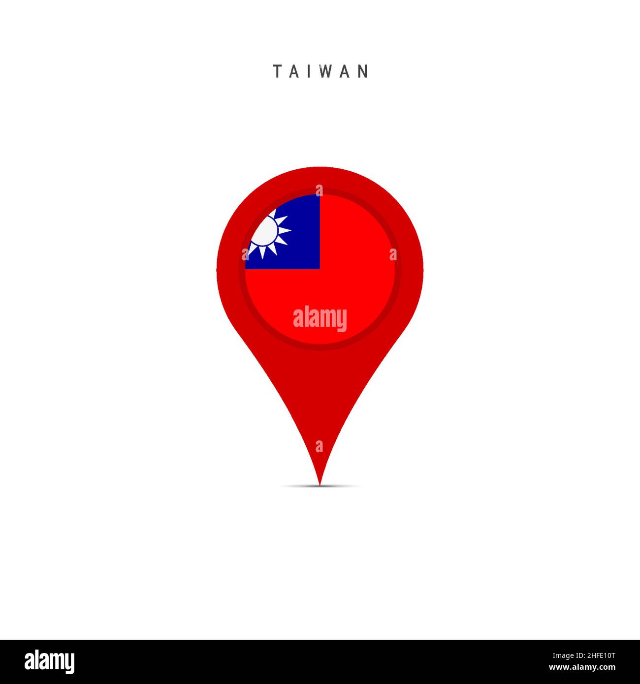 Teardrop map marker with flag of Taiwan. Taiwanese flag inserted in the ...