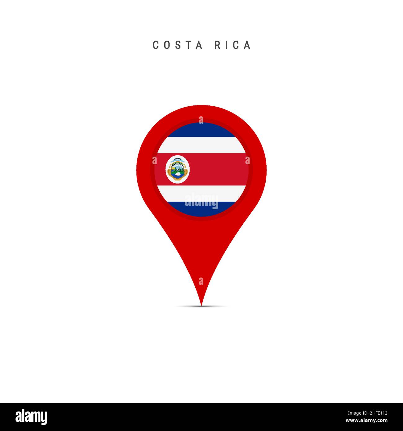 Teardrop map marker with flag of Costa Rica. Costa Rican flag inserted ...