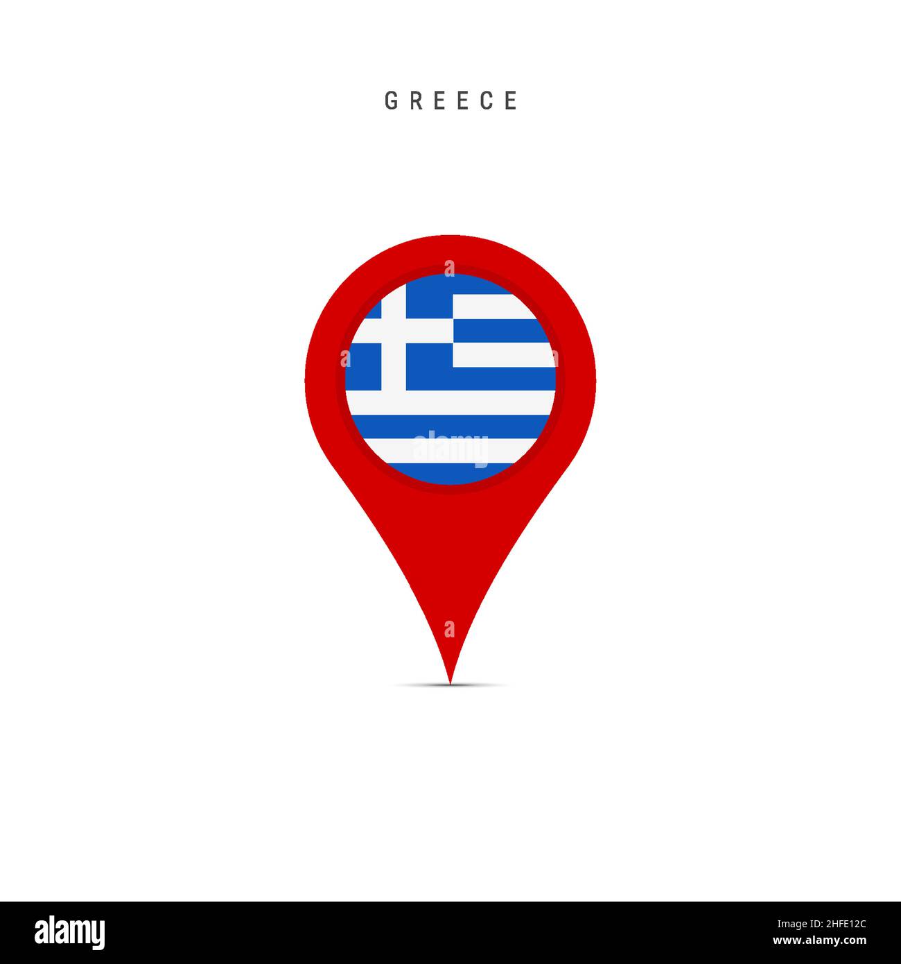 Teardrop map marker with flag of Greece. Greek flag inserted in the ...