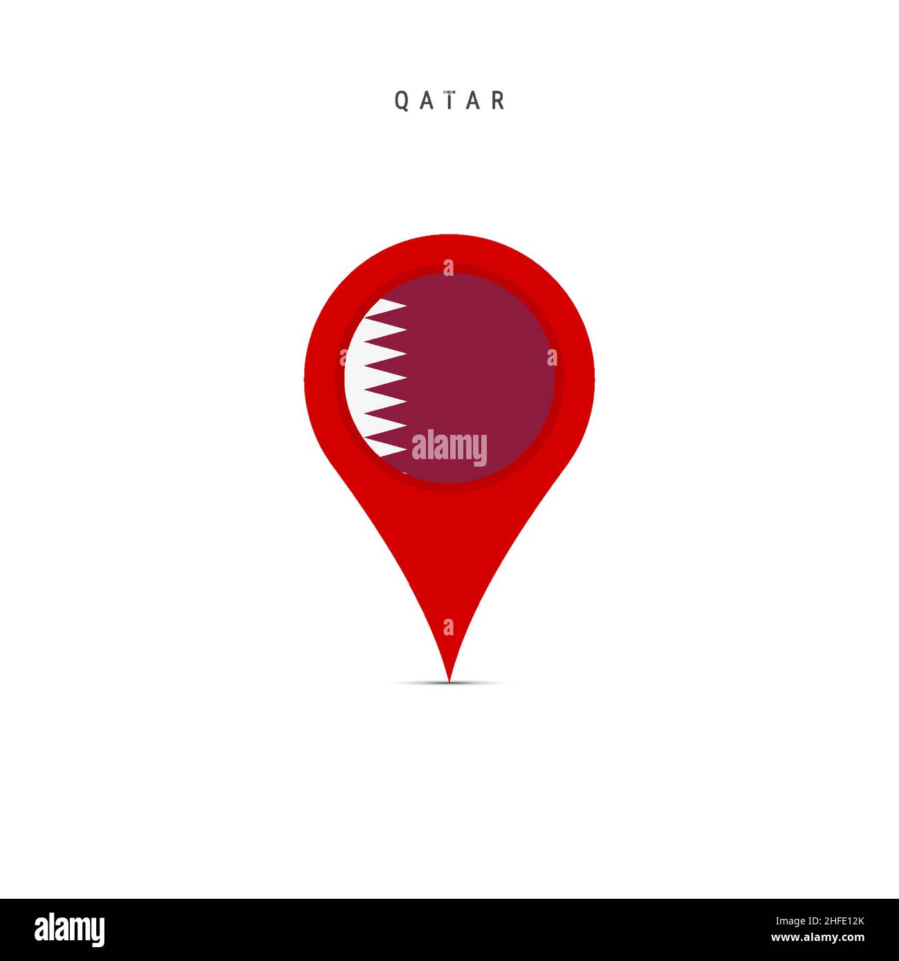 Teardrop map marker with flag of Qatar. Qatari flag inserted in the ...