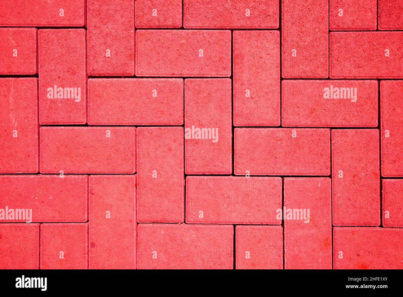 pavement pattern made with cast concrete blocks in red color Stock ...