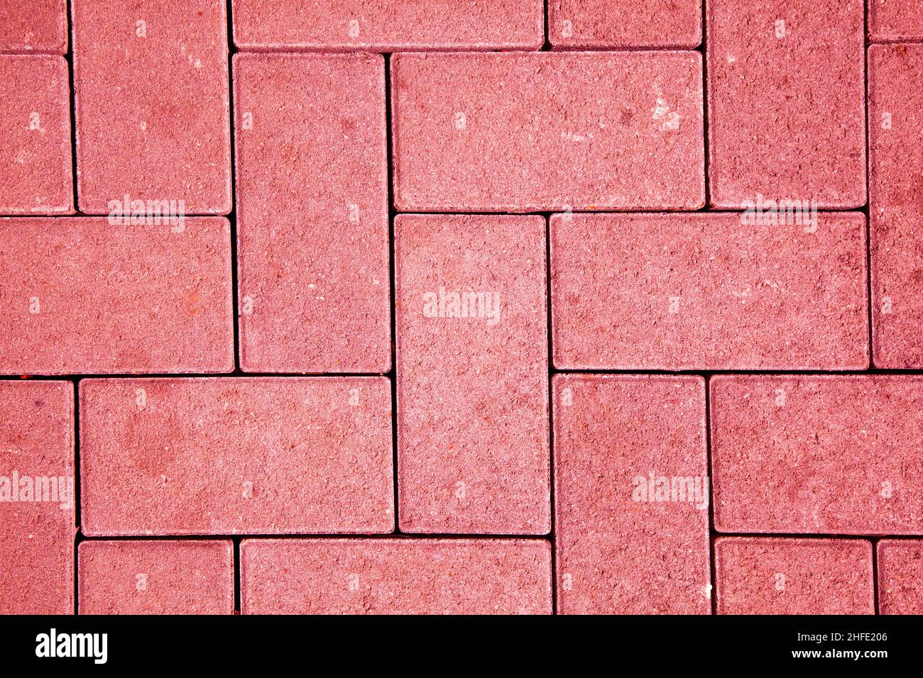 pavement pattern made with cast concrete blocks in red color Stock ...
