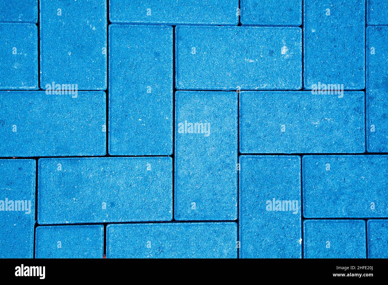 pavement pattern made with cast concrete blocks in blue color Stock ...