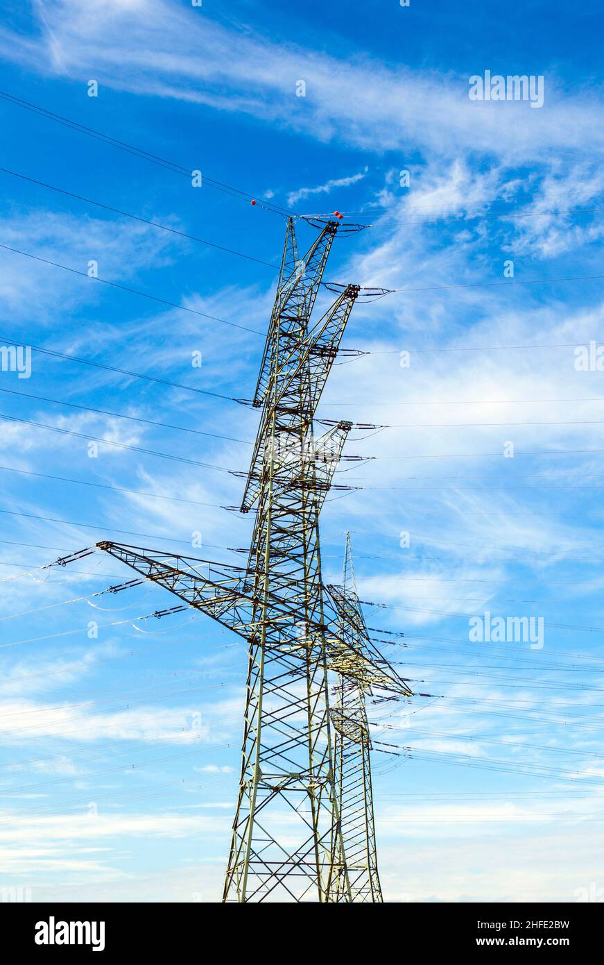 electrical tower in landscape with street Stock Photo - Alamy