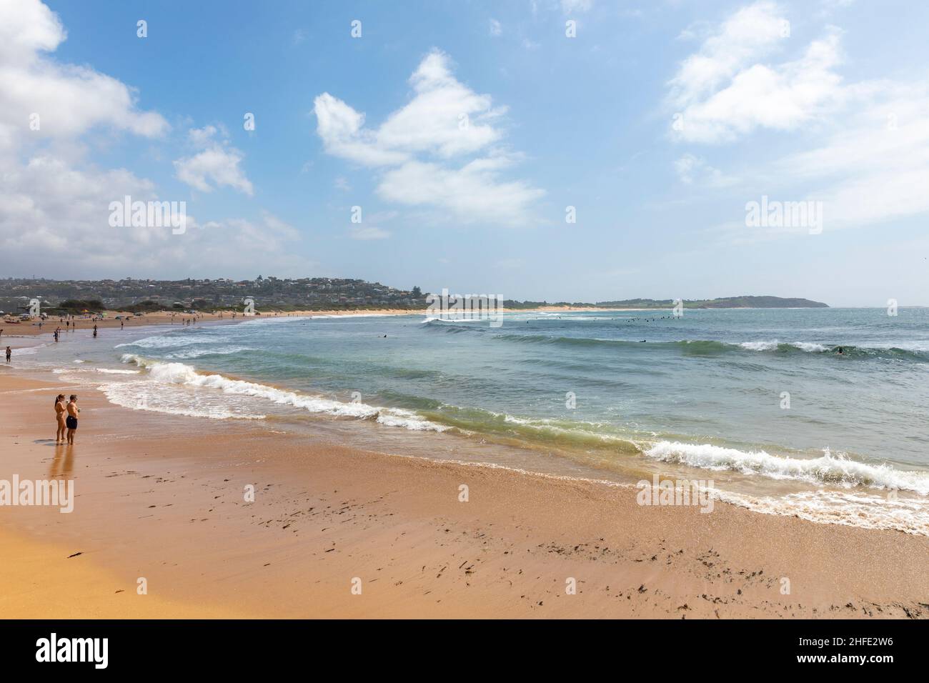Dee Why beach in Sydney with long reef headland in the distance,Sydney ...