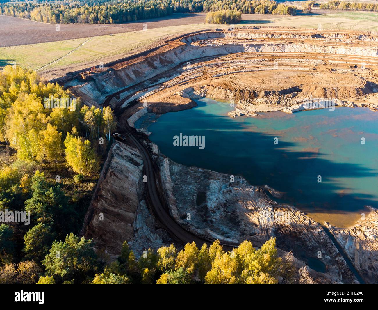 View on sand quarry forest hi-res stock photography and images - Alamy