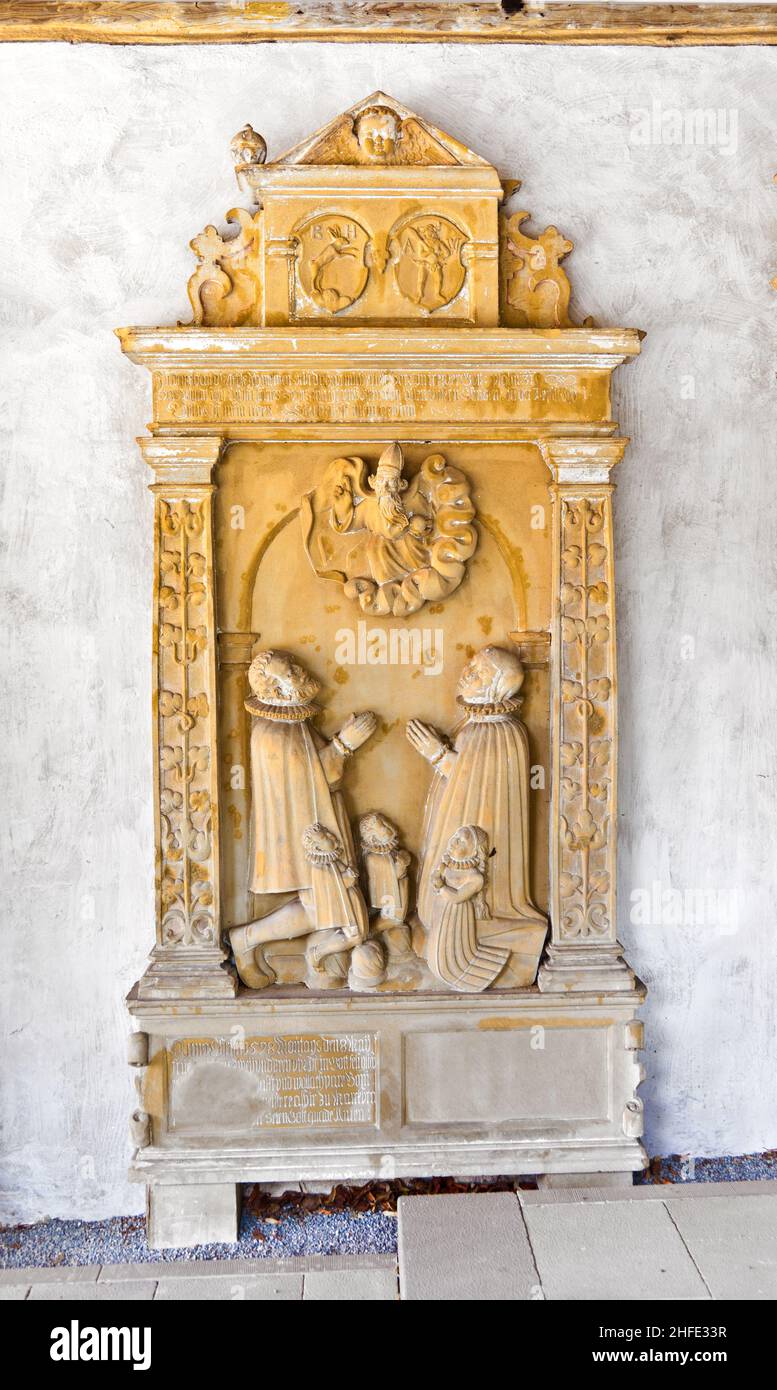 historic gravestones in cemetery of medieval city marktbreit Stock ...