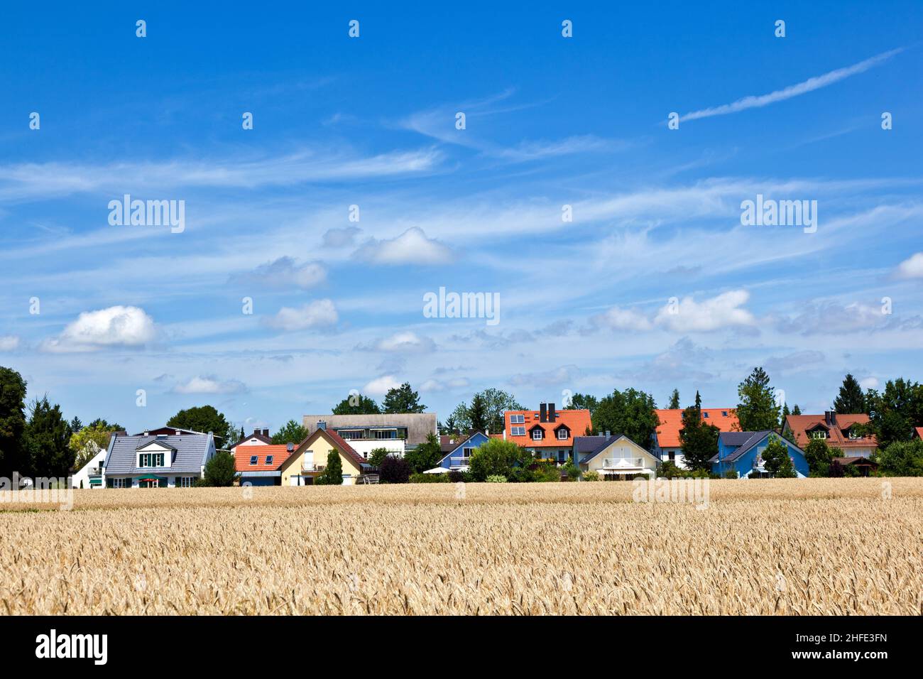 housing area in rural landscape near Munich Stock Photo - Alamy