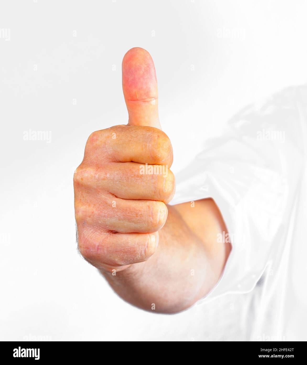 Hand gesturing the all right symbol Stock Photo - Alamy