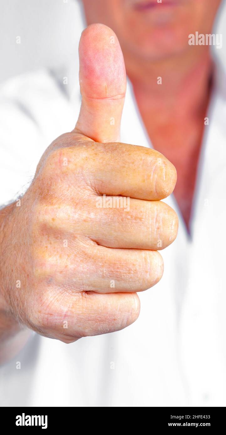 Hand gesturing the all right symbol Stock Photo - Alamy