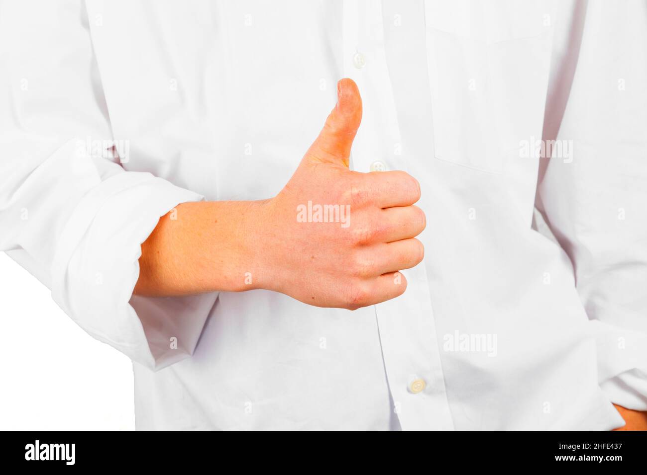 boy showing i like it sign with thumbs up Stock Photo - Alamy