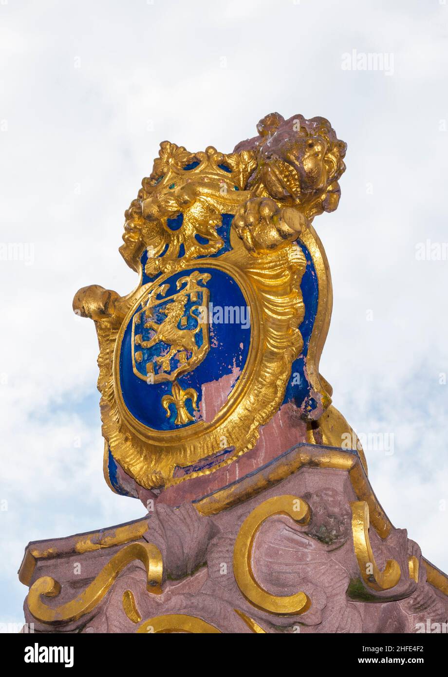 the golden emblem of Hesse in germany, the lion Stock Photo - Alamy