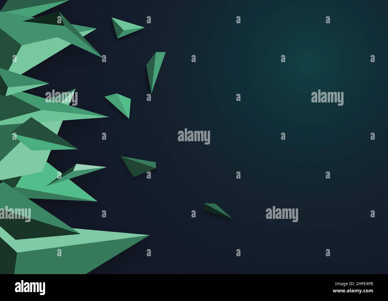 Abstract geometric polygon background. Futuristic green color design ...