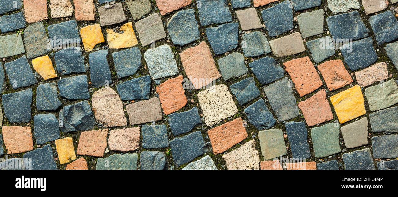 pattern of cobble stone at the sidewalk Stock Photo - Alamy