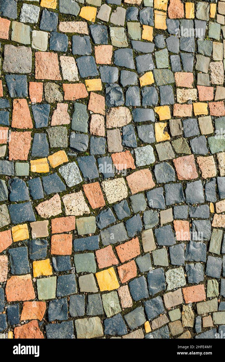 pattern of cobble stone at the sidewalk Stock Photo - Alamy
