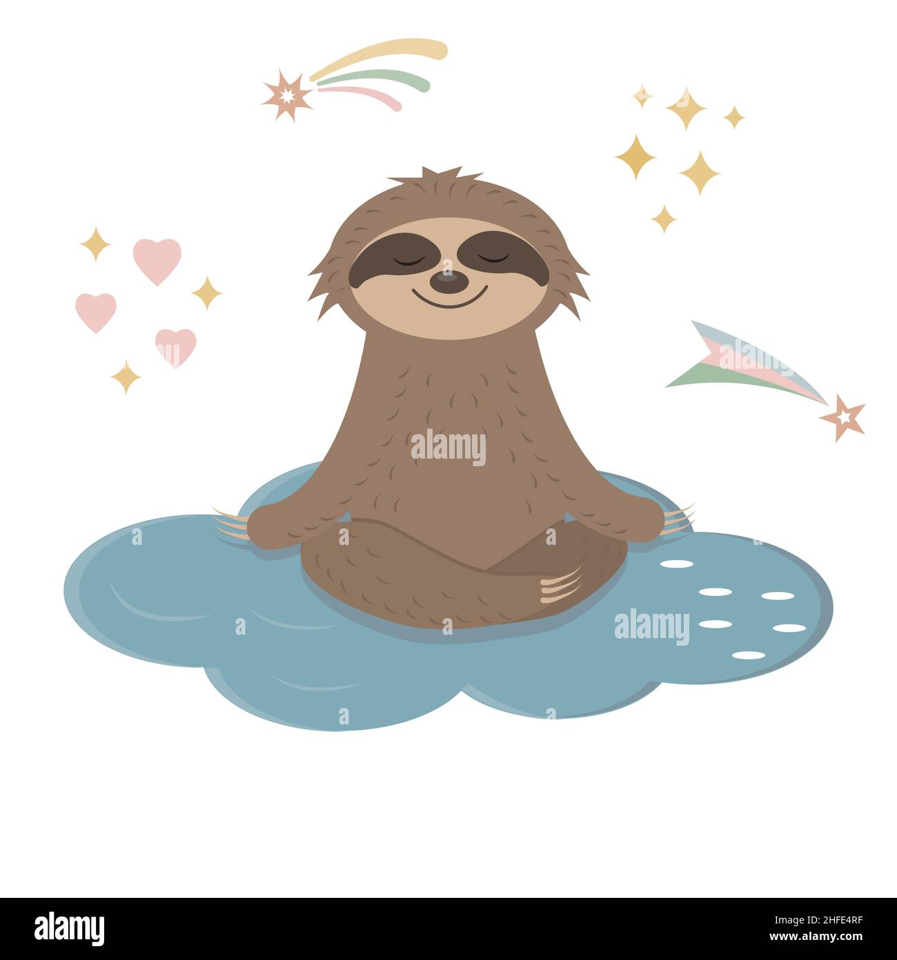 Sloth meditating hi-res stock photography and images - Alamy