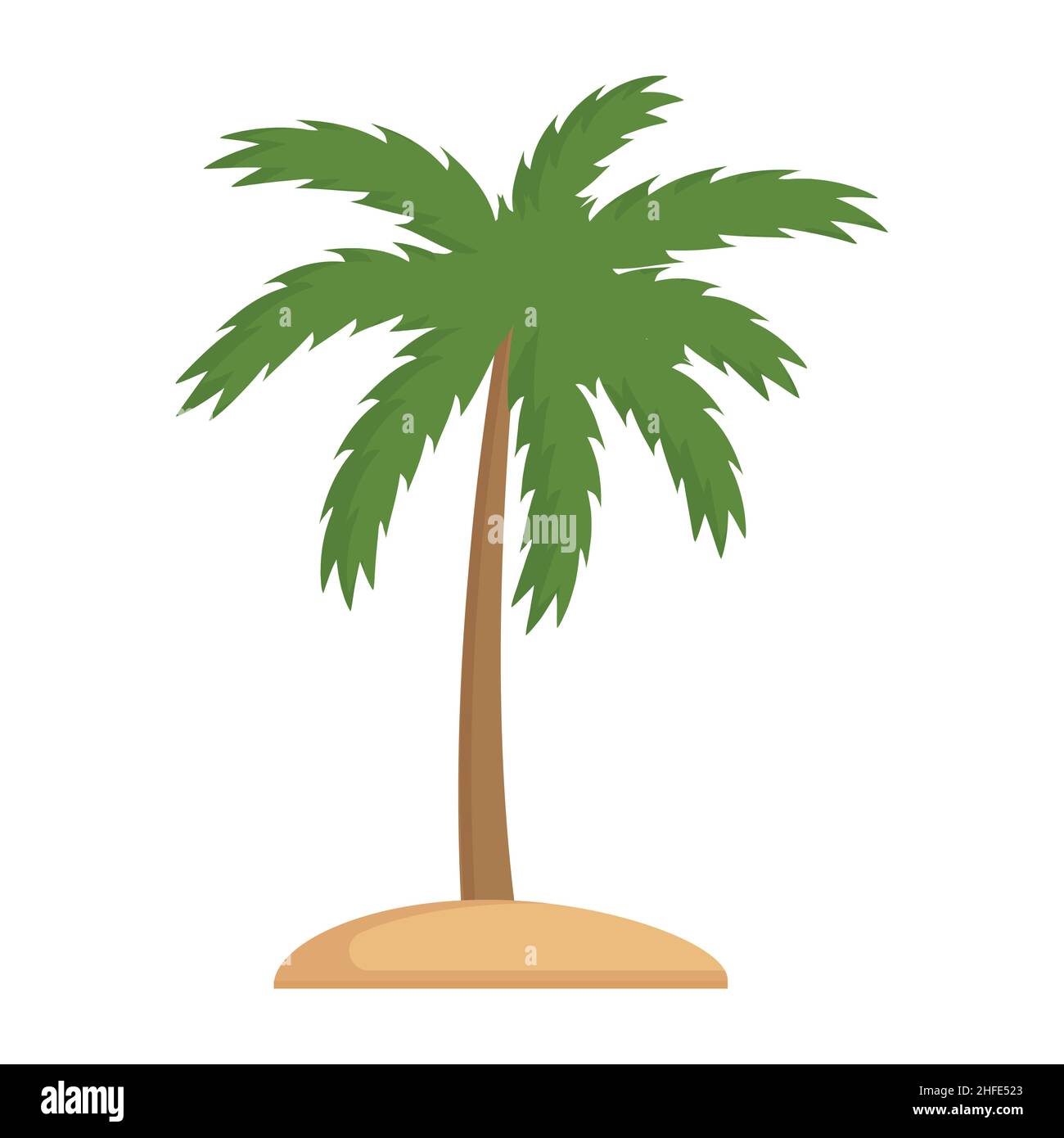isolated palm tree on a white background, color vector illustration ...