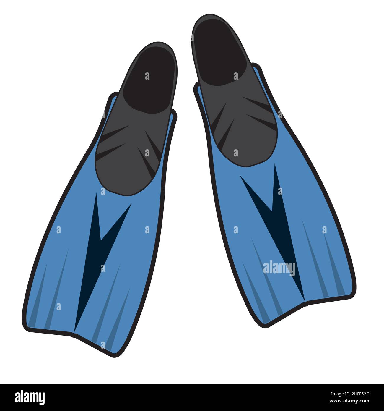 Fins for scuba diving, color vector illustration in cartoon style Stock ...