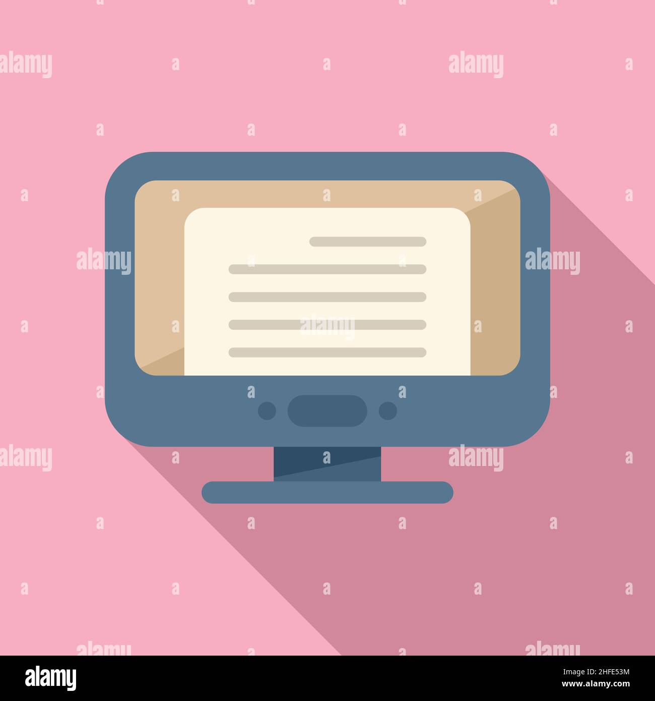 Monitor test icon flat vector. Book final. Prepare reference Stock ...