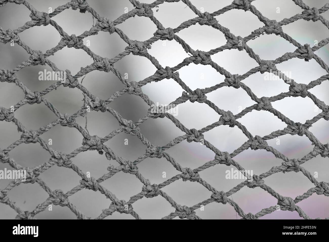 Old safety net close up, black and white picture style Stock Photo - Alamy