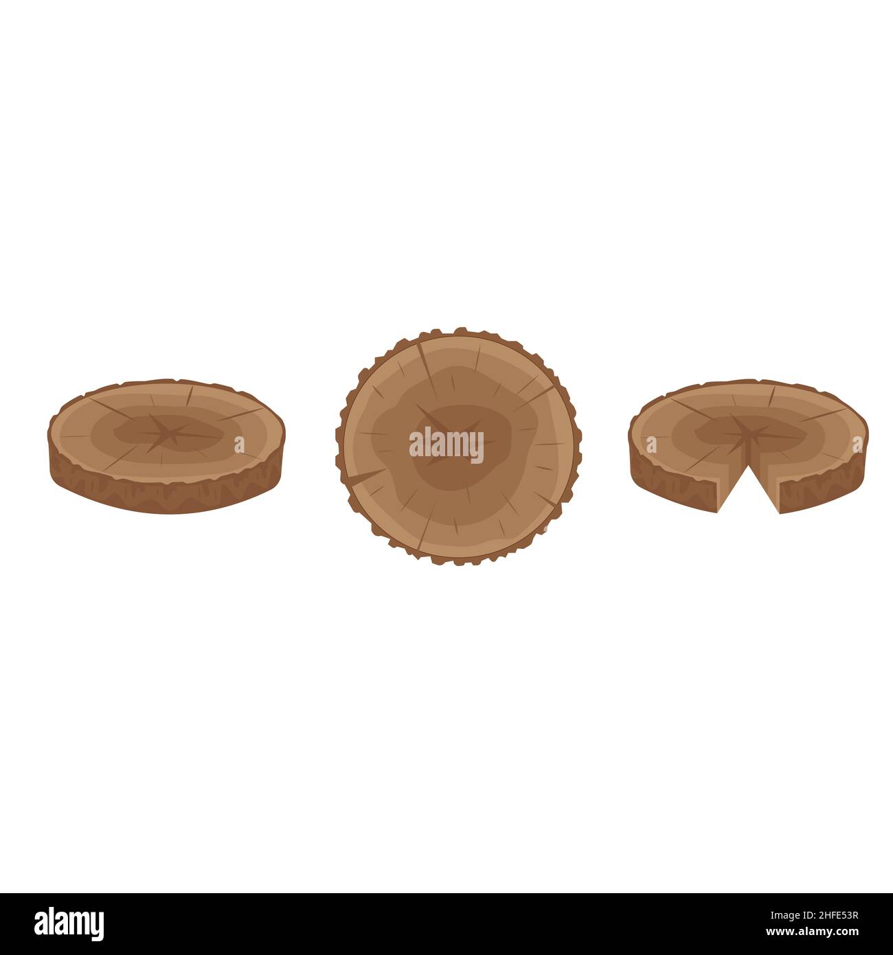 A tree in a cut, color isolated vector illustration in the cartoon ...