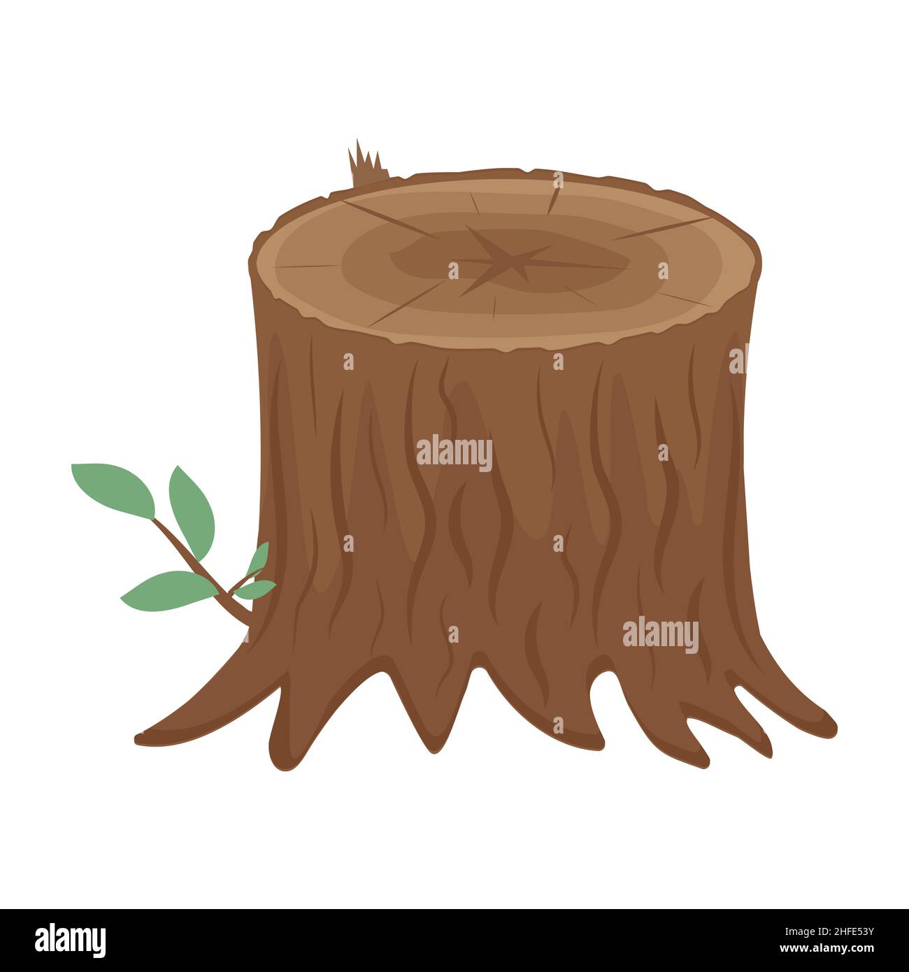 tree stump, color isolated vector illustration in cartoon style Stock ...