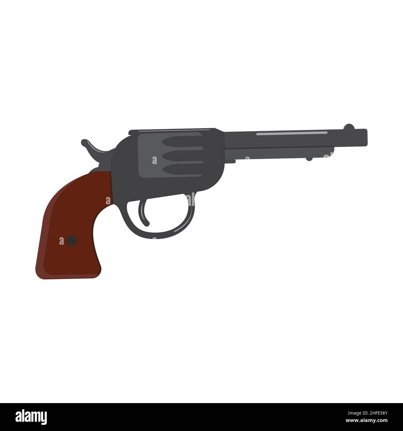isolated revolver, color isolated vector illustration on a white ...