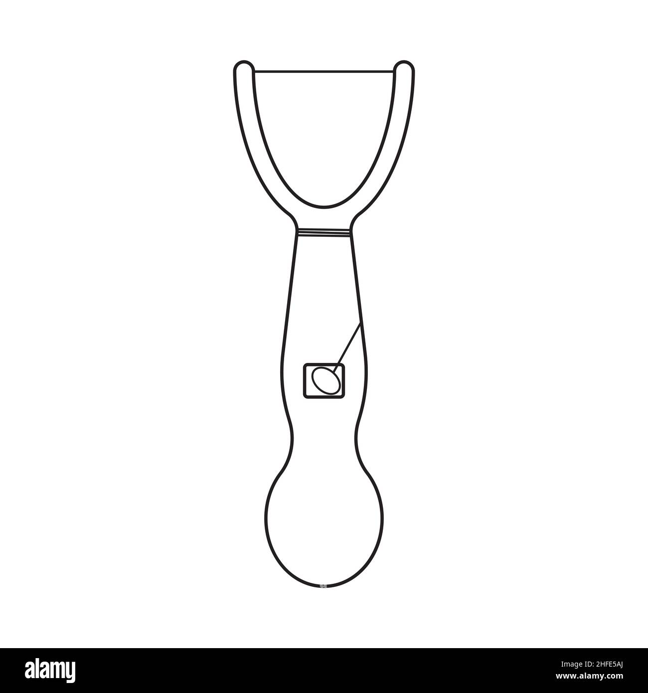 Dental floss, black outline, vector isolated illustration on a white ...