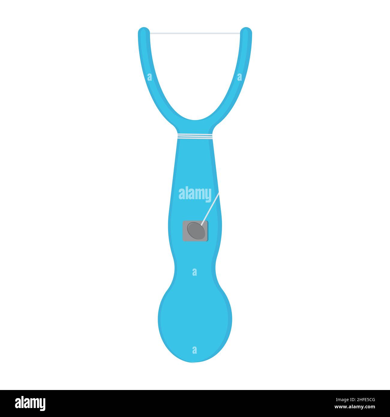 Medical device for flossing teeth, color isolated vector illustration ...